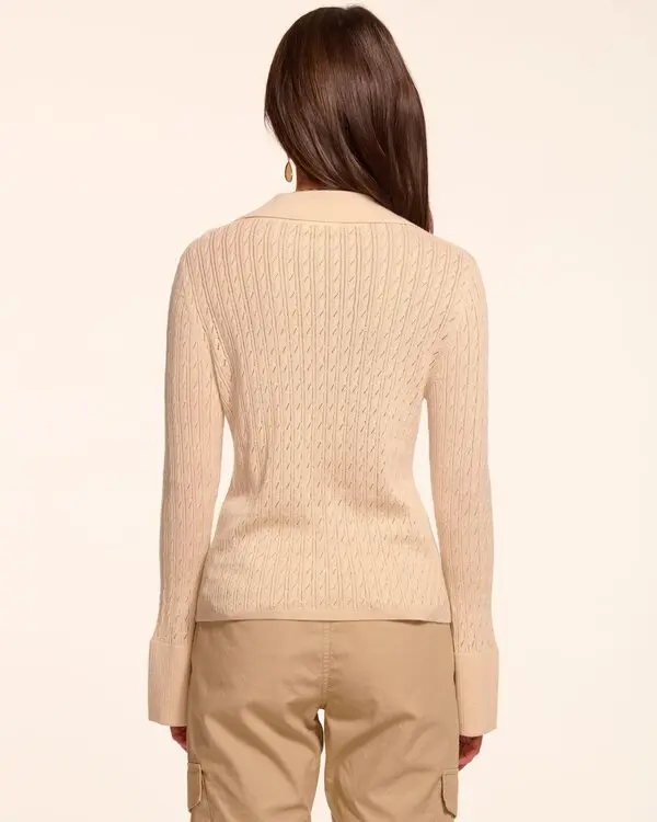 Ramy Brook Cathy Pointelle Silk Cashmere Cardigan Sweater