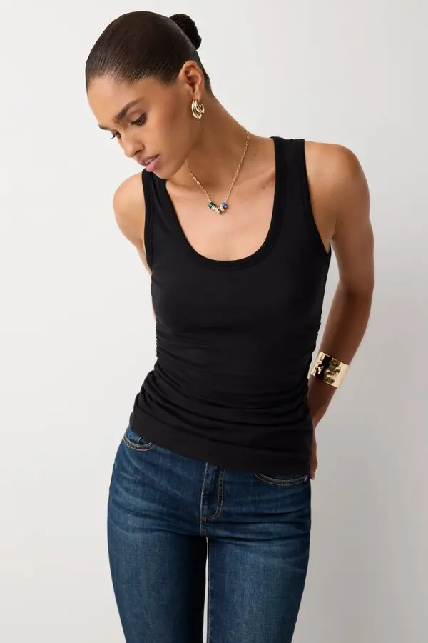 Ramy Brook Jacey Knit Scoop Neck Tank Top - Black
