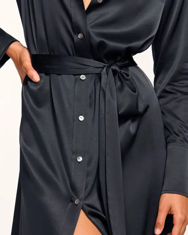Ramy Brook Victoria Silk Button Down Midi Dress