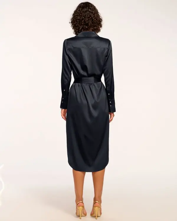 Ramy Brook Victoria Silk Button Down Midi Dress