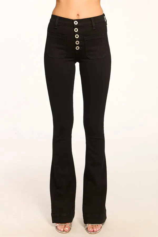 Ramy Brook Cindy High-rise Flare Jean - Black