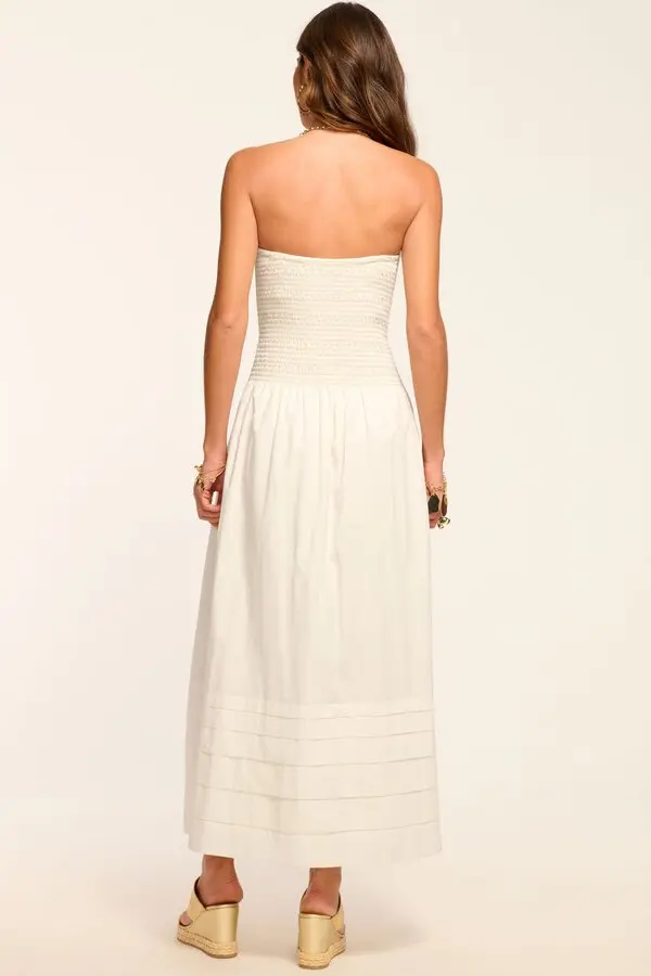 Ramy Brook Jace Cotton Poplin Smocked Maxi Dress