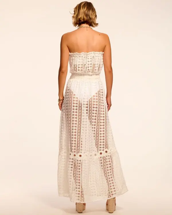 Ramy Brook Henrietta Cotton Embroidered Strapless Coverup Dress