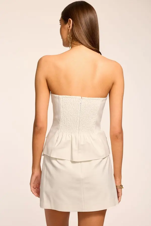 Ramy Brook Eva Cotton Tailored Strapless Top