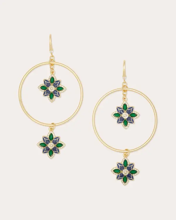 Ramy Brook Camila Flower Charm Earrings - Gold Multi