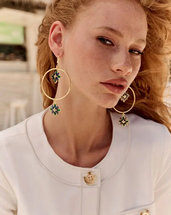 Ramy Brook Camila Flower Charm Earrings
