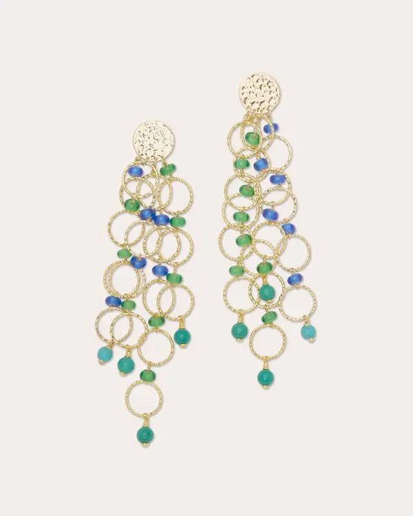 Ramy Brook Lila Beaded Chandelier Earrings - Turquoise