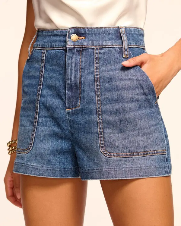 Ramy Brook Hilary High Waisted Denim Mini Short