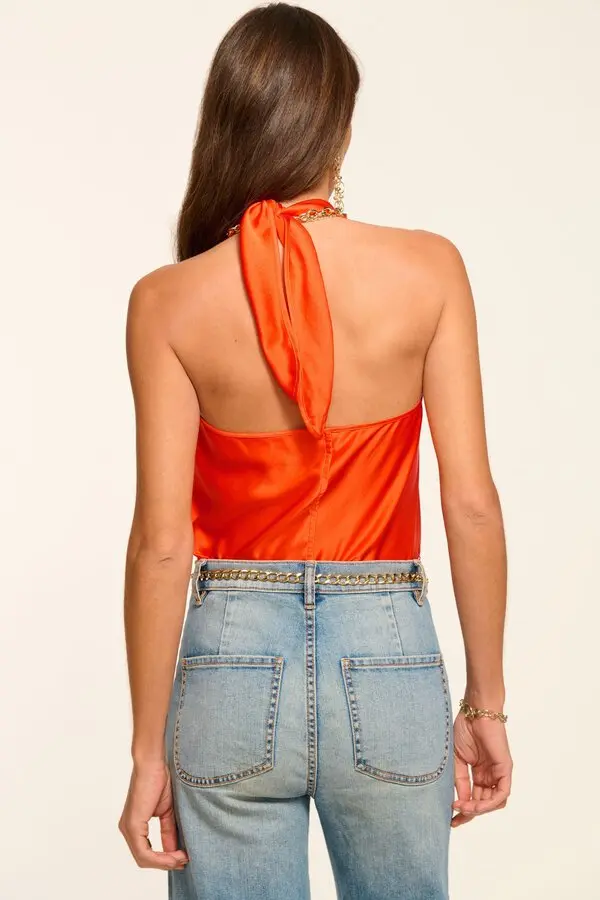 Ramy Brook Harriet Silk Halter Tank Top