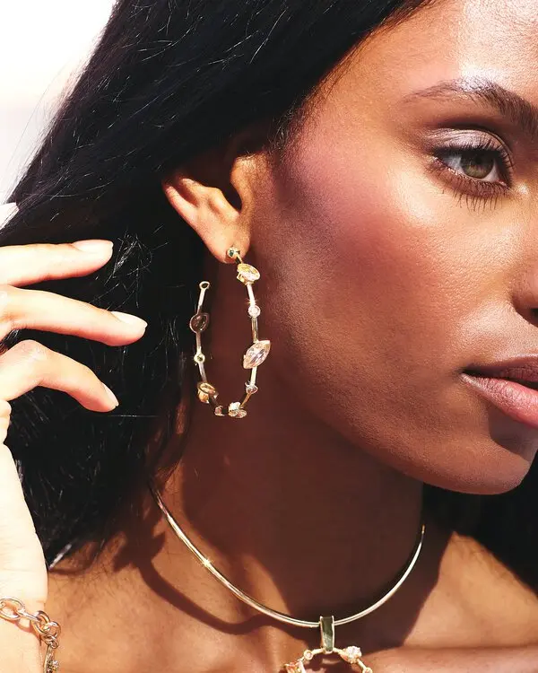 Ramy Brook Camile Gemstone Hoop Earrings