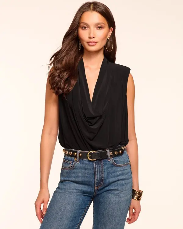 Ramy Brook Sleeveless Eden Cowl Neck Bodysuit