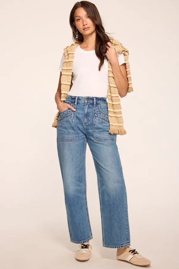 Ramy Brook Arlo Cropped Barrel Jean