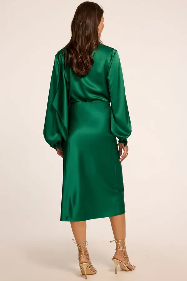Ramy Brook Krisia Silk Slip Midi Skirt