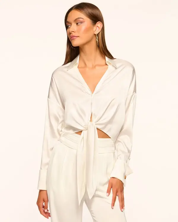 Ramy Brook Farrah Silk Tie-front Blouse