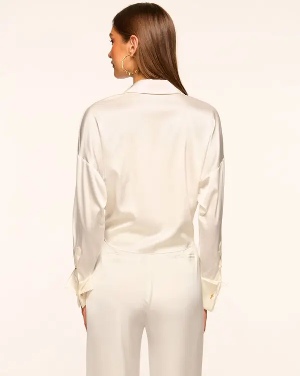 Ramy Brook Farrah Silk Tie-front Blouse