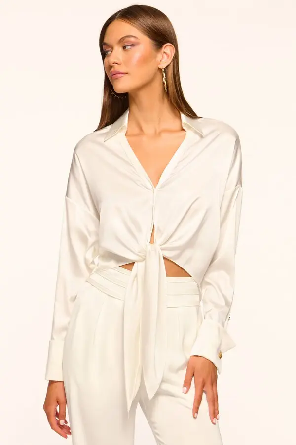 Ramy Brook Farrah Silk Blouse - Ivory