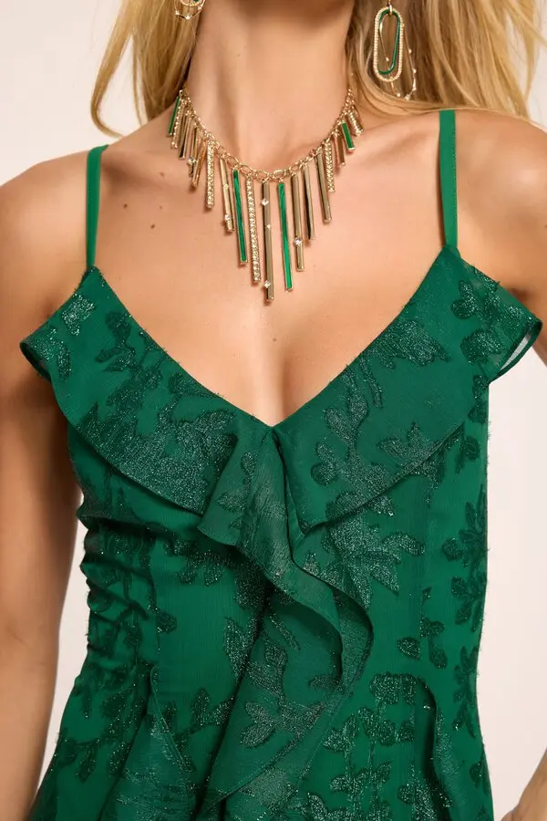 Ramy Brook Penelope Ruffled Jacquard Gown
