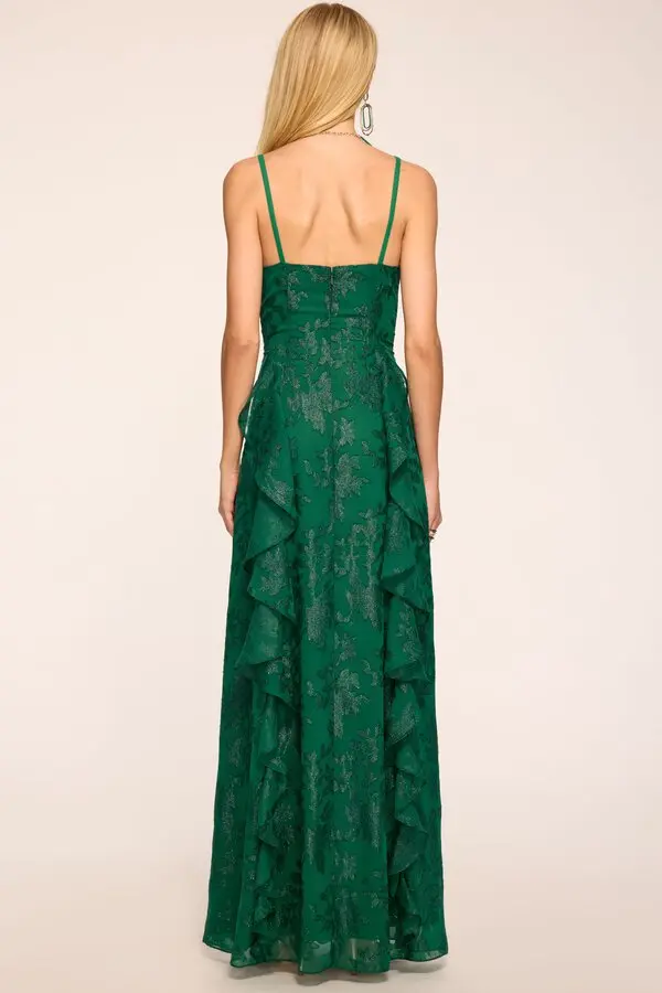 Ramy Brook Penelope Ruffled Jacquard Gown