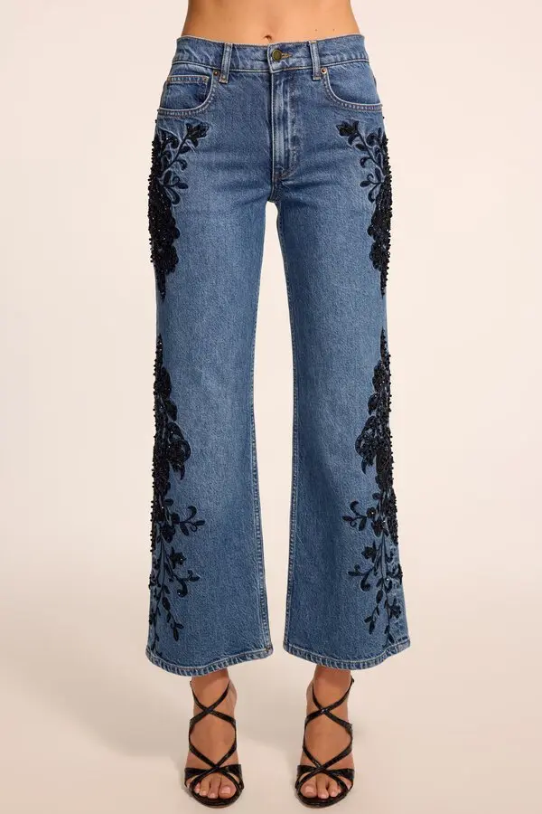 Ramy Brook Lea Beaded Cropped Jean
