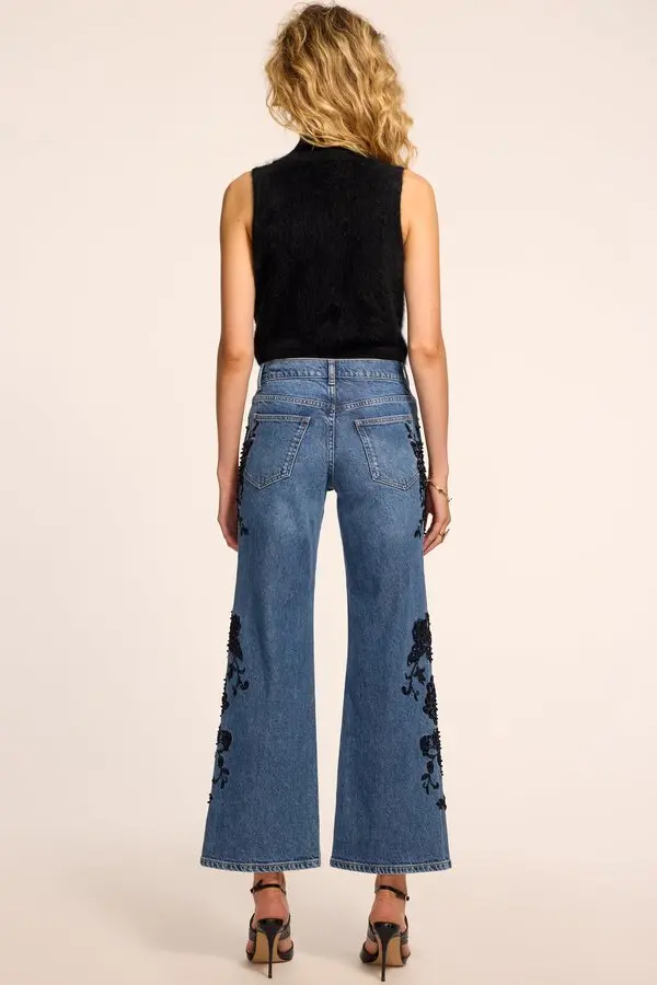 Ramy Brook Lea Beaded Cropped Jean