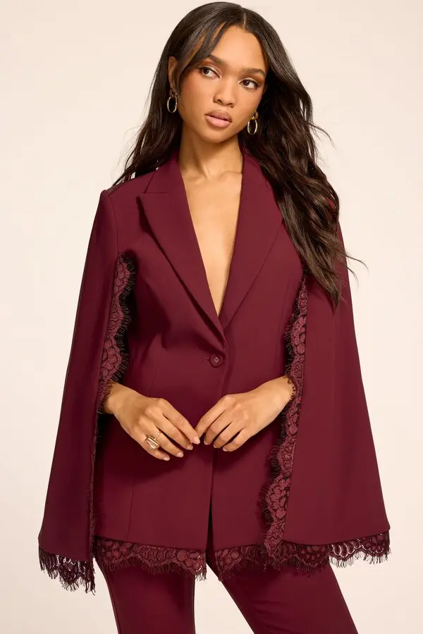 Ramy Brook Lucinda Lace Tailored Cape