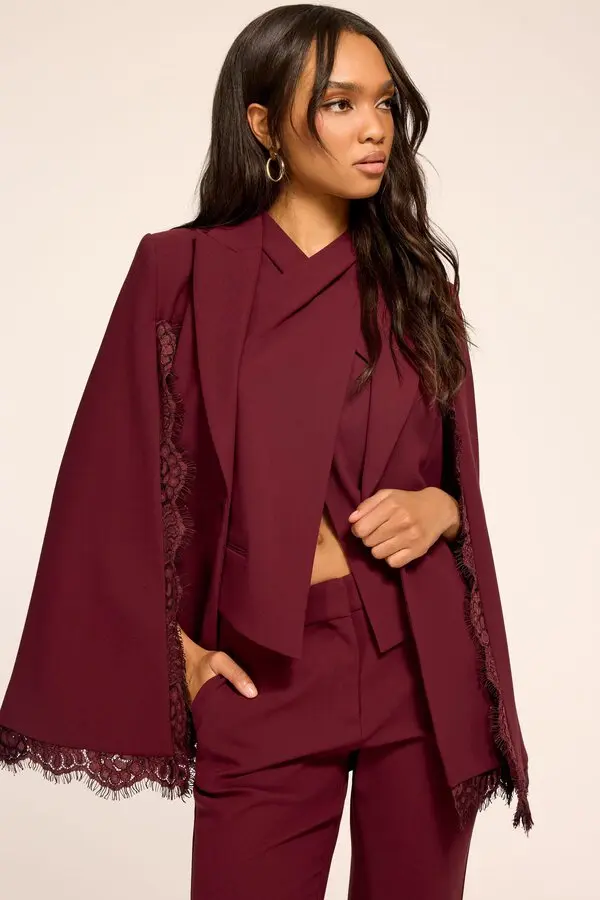 Ramy Brook Lucinda Lace Tailored Cape