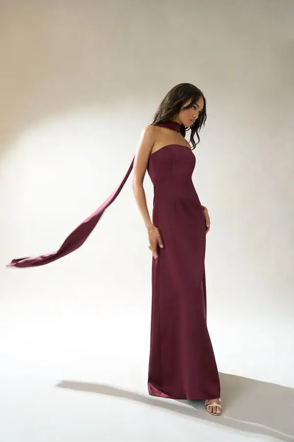 Ramy Brook Karma Scarf Strapless Gown