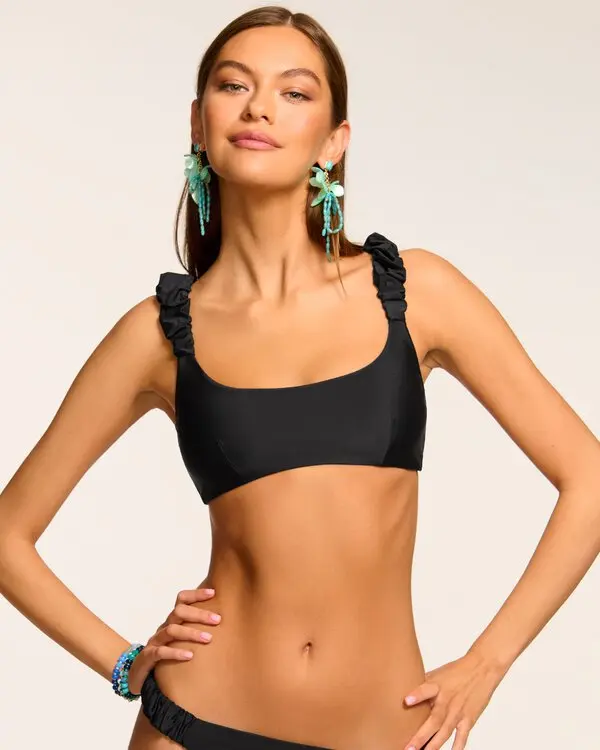 Ramy Brook Rachel Scoop Neck Bikini Top - Black