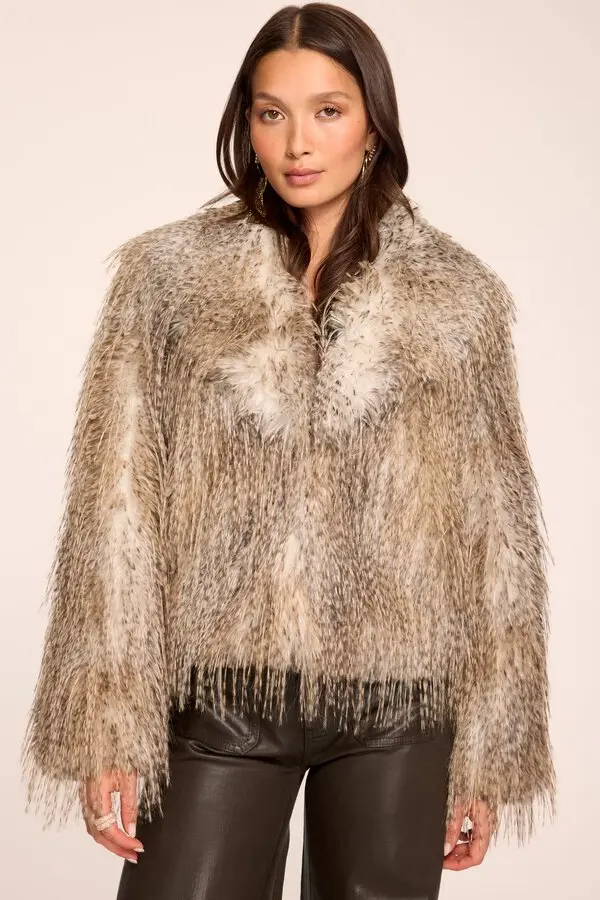 Ramy Brook Lacey Faux Fur Jacket - Bone Fur