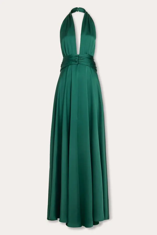 Ramy Brook Jasmine Plunging Halter Gown