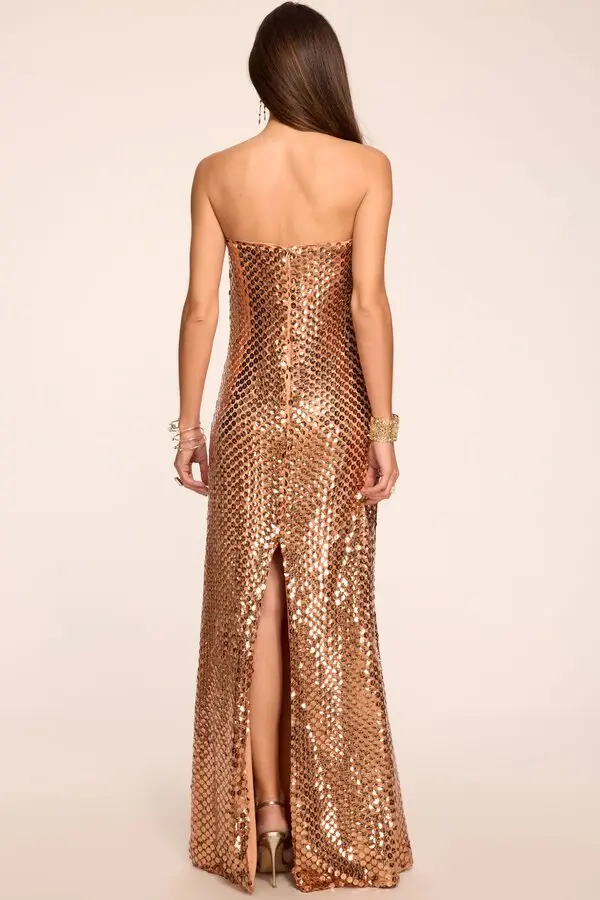 Ramy Brook Angel Sequin Strapless Gown