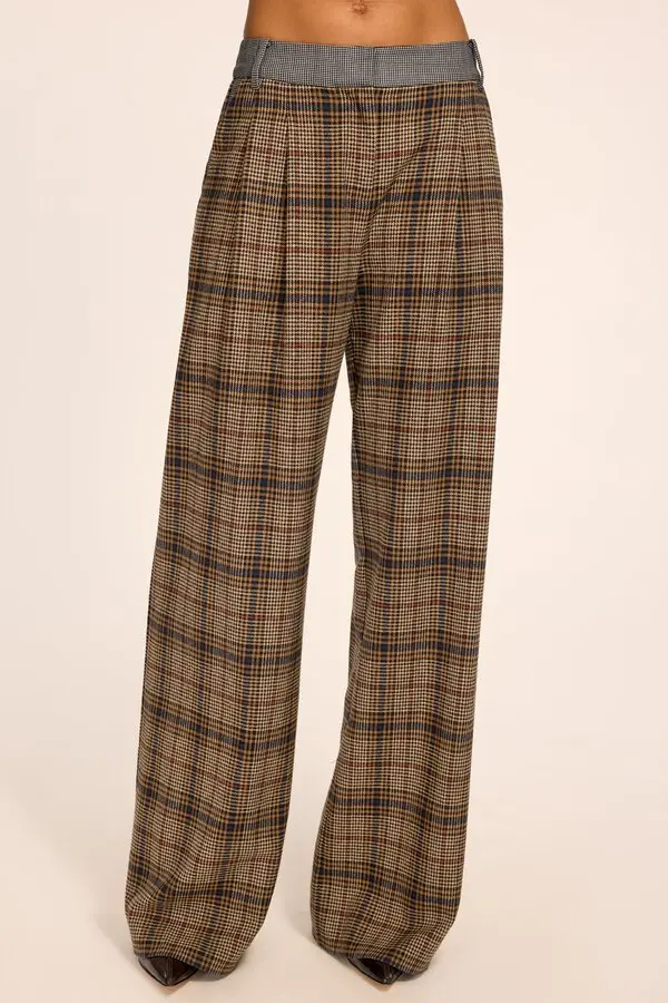 Ramy Brook Leslie Plaid Tailored Pant - Plaid Combo