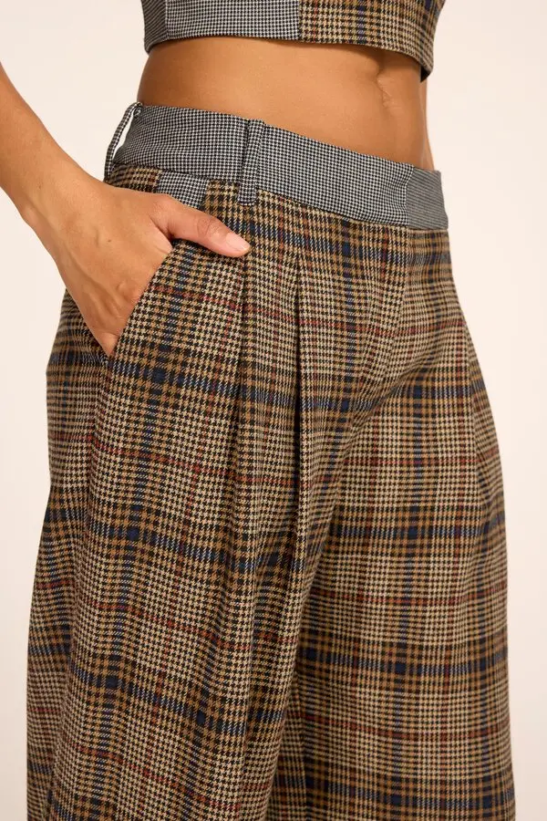 Ramy Brook Leslie Plaid Tailored Pant