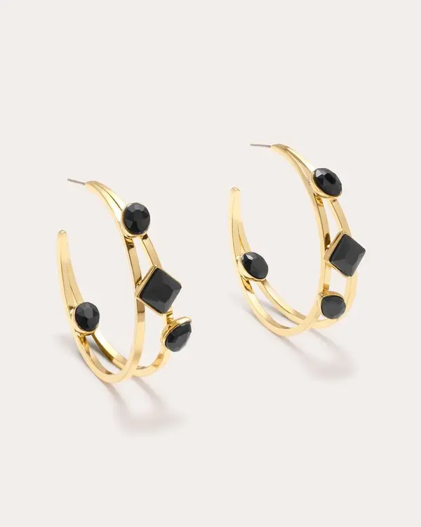 Ramy Brook Alena Stone Hoop Earrings
