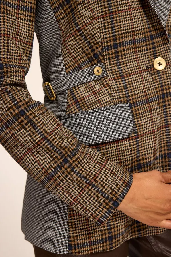 Ramy Brook Bianca Designer Plaid Blazer Jacket