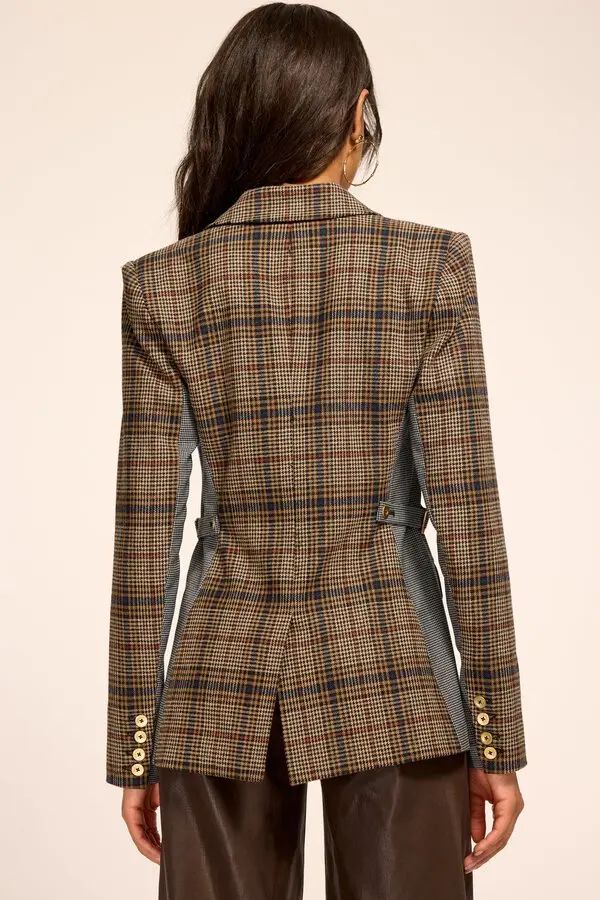 Ramy Brook Bianca Designer Plaid Blazer Jacket