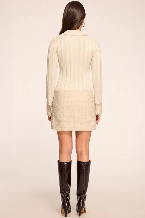 Ramy Brook Ellen Lurex Tweed Collared Mini Dress Designer