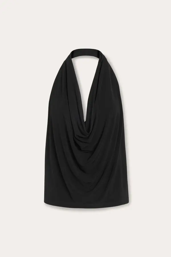 Ramy Brook Alice Jersey Cowl Halter Tank Top
