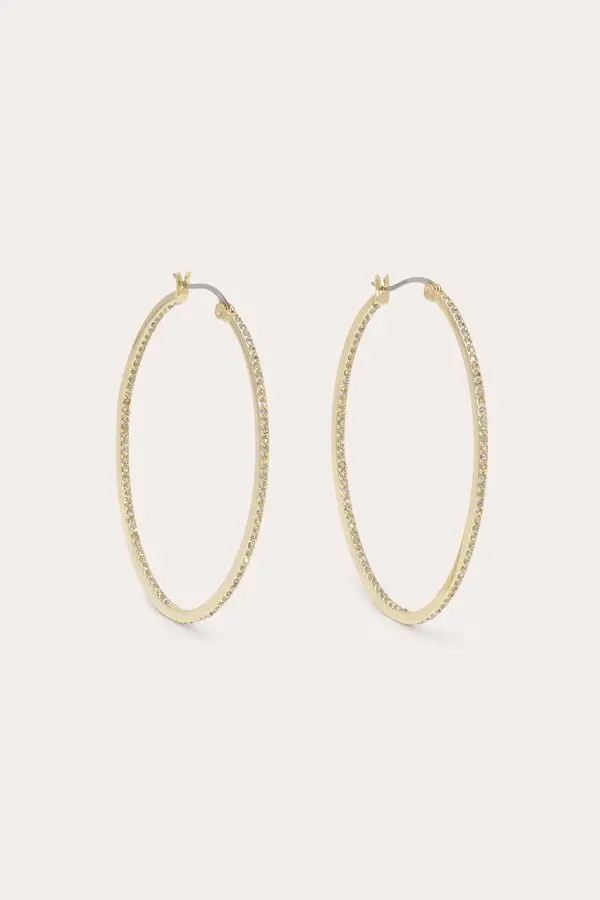 Ramy Brook Khatia Pave Hoops - Silk/gold
