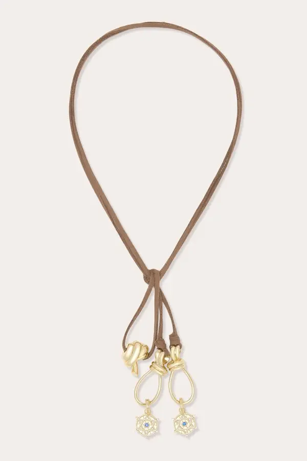 Ramy Brook Elle Suede Tie Necklace - Gold