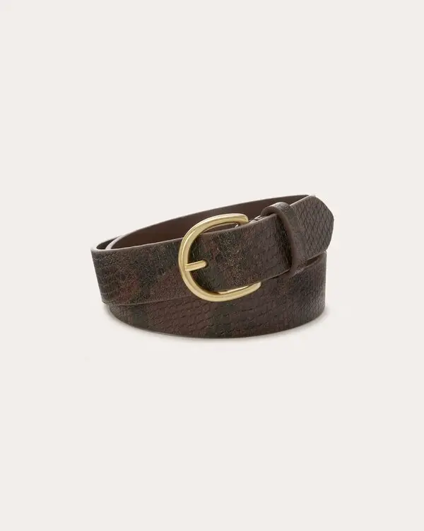 Ramy Brook Gaia Leather Belt - Brown Python