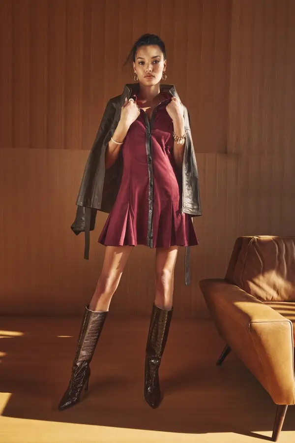 Ramy Brook Stella Pleated Mini Dress