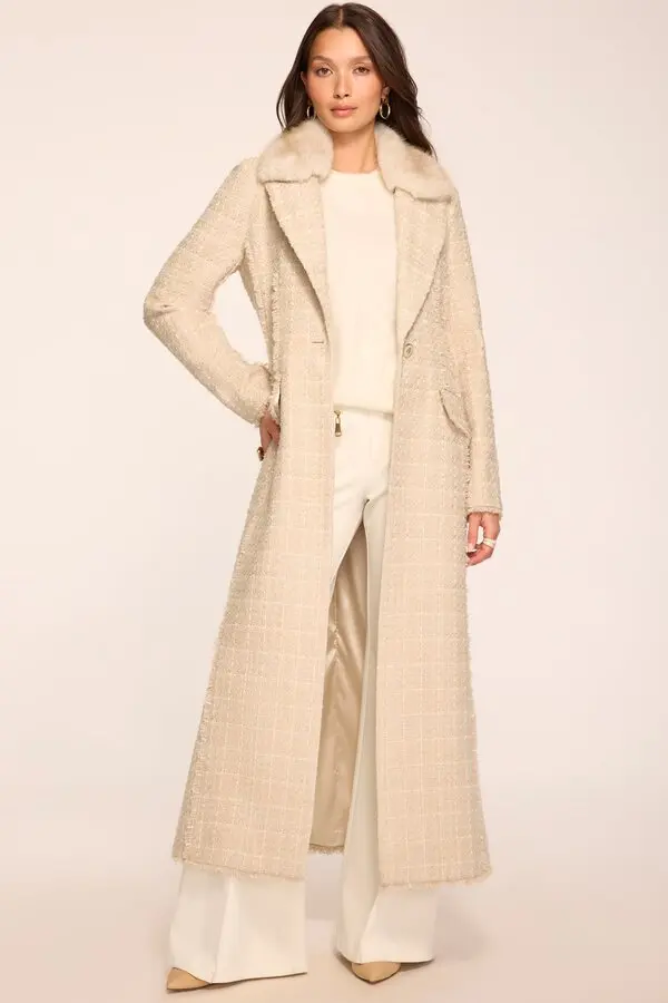 Ramy Brook Betsy Faux Fur Trimmed Coat