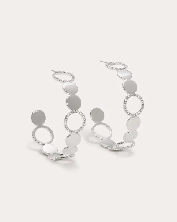 Ramy Brook Tash Sparkle Hoop Earrings - Silver