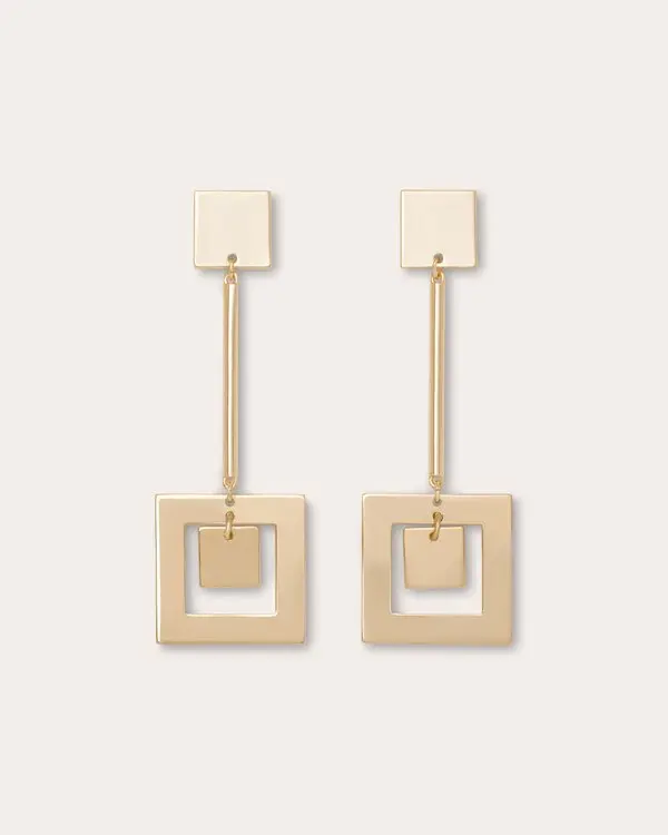 Ramy Brook Halla Geometric Square Earrings - Gold