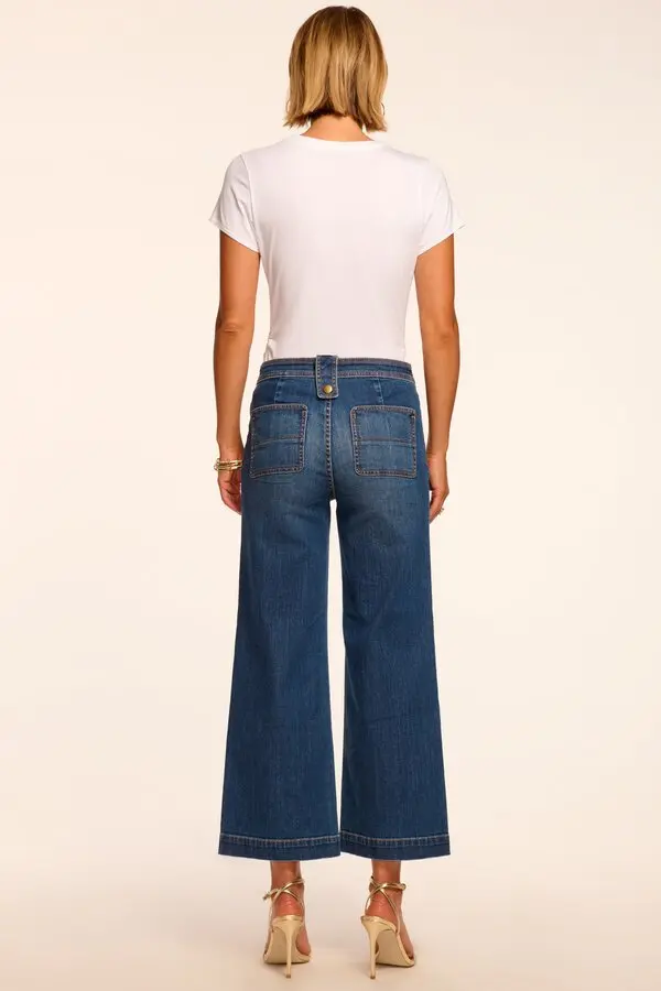 Ramy Brook Gemma Mid-rise Cropped Wide Leg Jeans