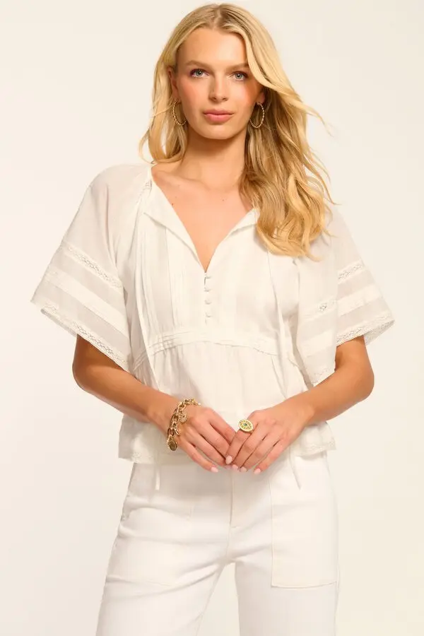 Ramy Brook Sherry Cotton Voile Blouse - White