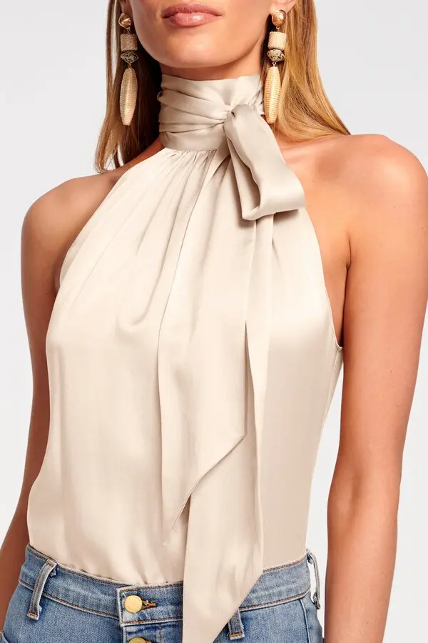 Ramy Brook Lori Silk High Neck Tank Top