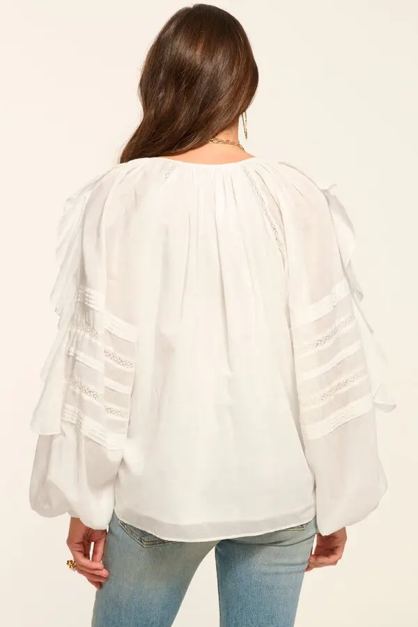 Ramy Brook Tamara Cotton Voile Long Sleeve Blouse
