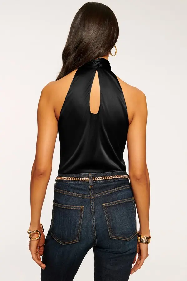 Ramy Brook Lori Silk High Neck Tank Top